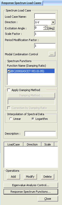 Response Spectrum Load Cases