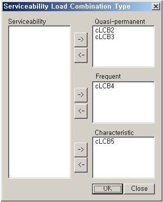 Serviceability Load Combination Type