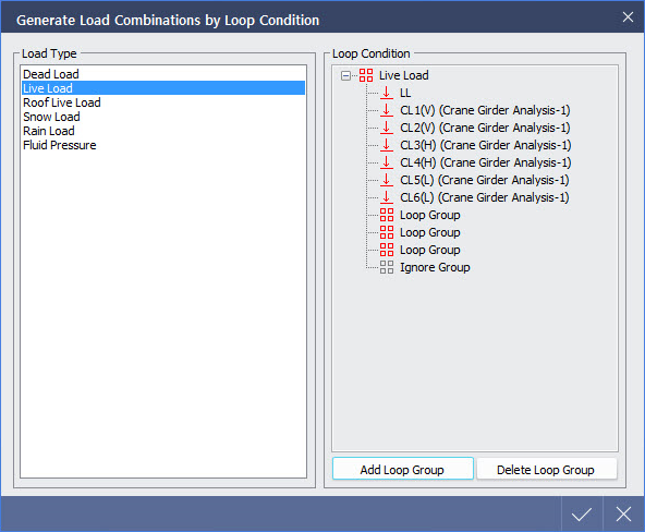 Generate Load Combinations By Loop Condition