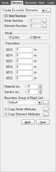 Create Eccentric Elements