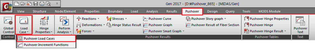 Pushover Load Cases