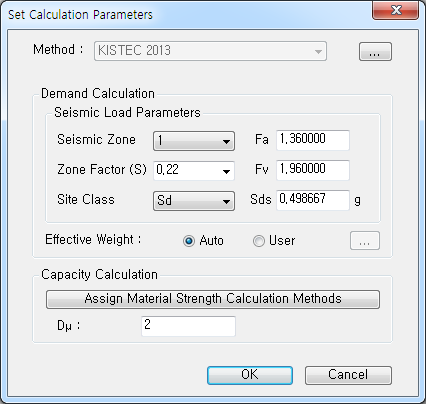 Set Calculation Parameters