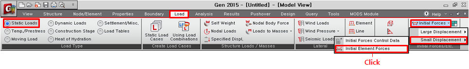 Initial Element Forces