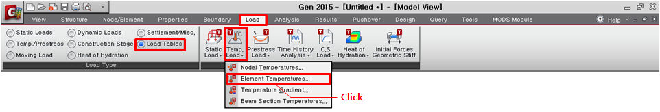 Element Temperatures Table