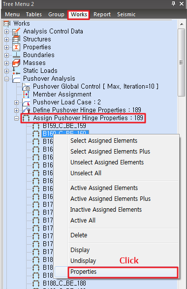 Initialize Pushover Hinge Properties