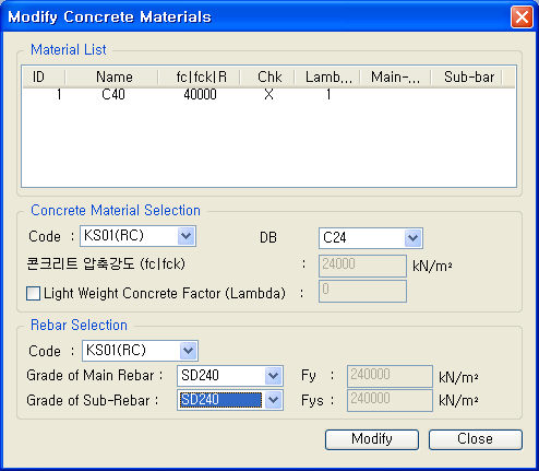 Modify Concrete Material