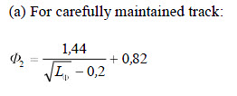 Railway Dynamic Factor by Element Table