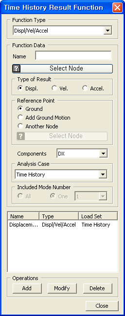 Time History Result Functions