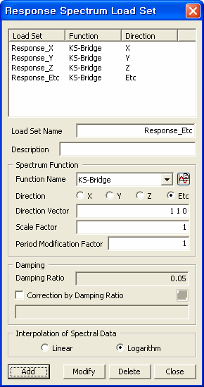 Response Spectrum Load Set