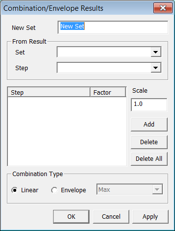 Comination / Envelope Results