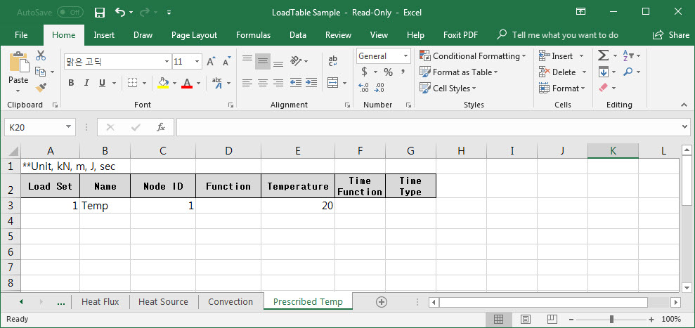 Load Table Import.Export