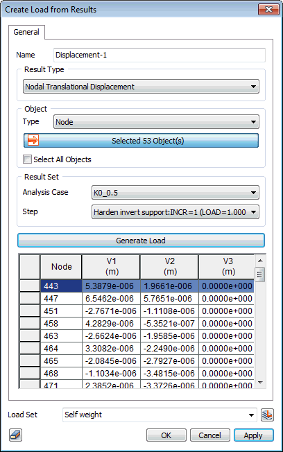 Create Load from Results