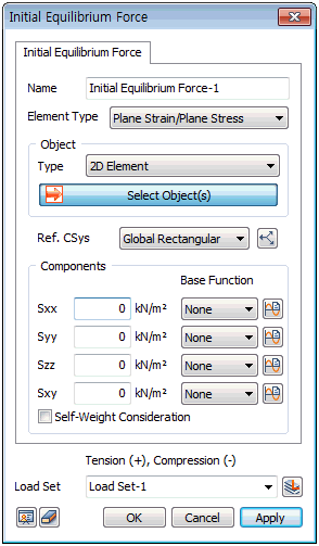 Initial Equilibrium Force
