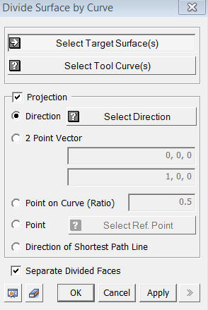Divide Surface by Curve