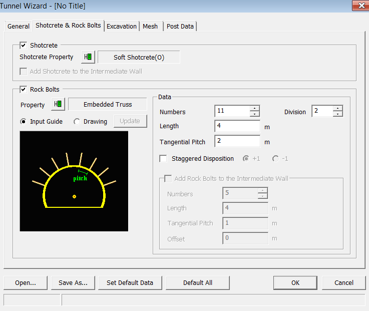 Tunnel Modeling Wizard-Shotcrete & Rock Bolts