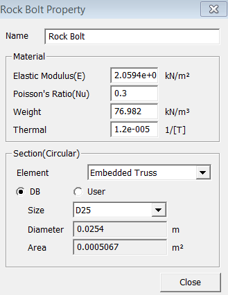 Tunnel Modeling Wizard-Shotcrete & Rock Bolts
