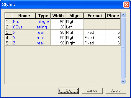 Table Control