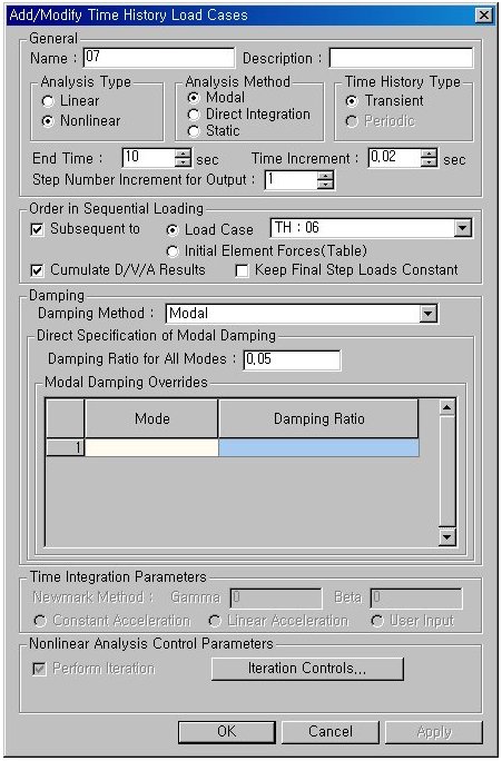 Time History Load Cases