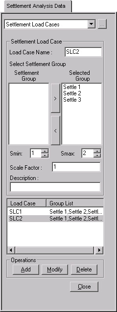 Settlement Load Cases