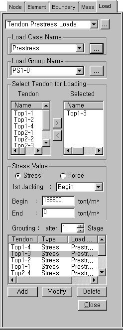 Tendon Prestress Loads