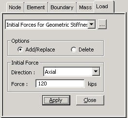 Initial Forces for Geometric Stiffness