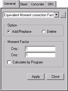Equivalent Moment correction Factor (Cm)