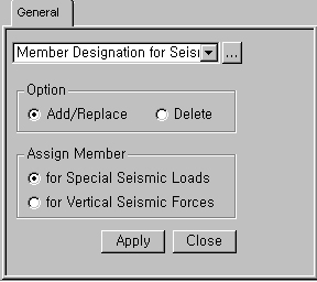 Member Designation for Seismic Design
