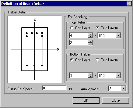 Modify Beam Section Data