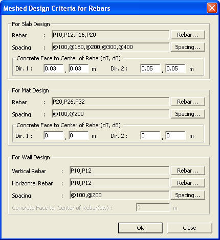 Design Criteria for Rebars