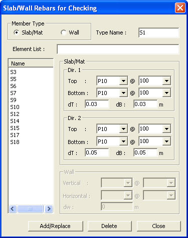 Slab Wall Rebars for Checking