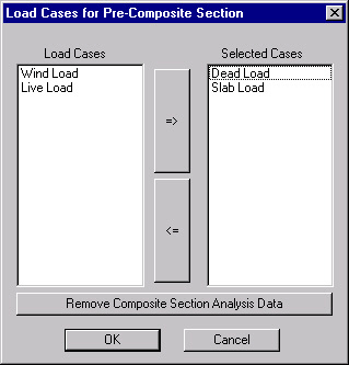 Pre-Combined Load Cases for Composite Section