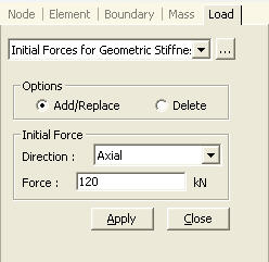 Initial Forces for Geometric Stiffness