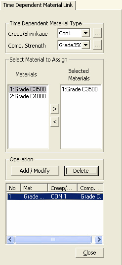 Time Dependent Material Link