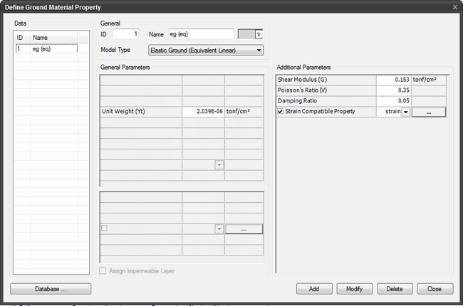 Elastic Ground (Equivalent Linear)
