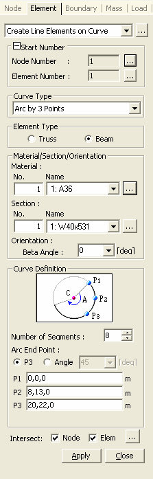 Create Line Elements on Curve