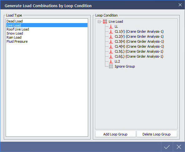 Generate Load Combinations by Loop Condition