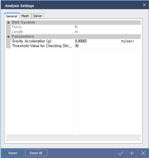 Analysis Settings