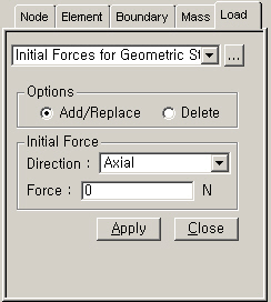 Initial Forces for Geometric Stiffness