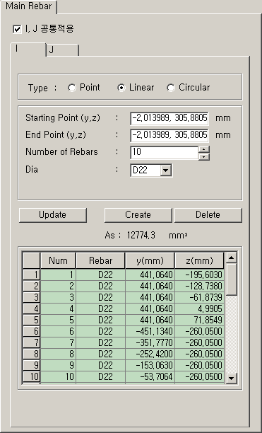 Rebar Input for General Section