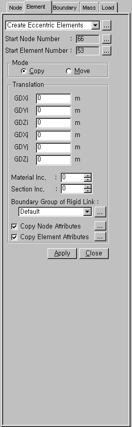 Create Eccentric Elements