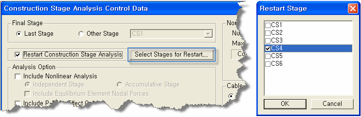 Restart Construction Stage Analysis