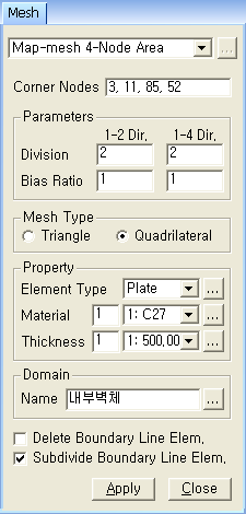 Map-mesh 4-Node Area