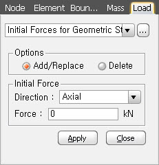 Initial Forces for Geometric Stiffness