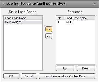 Loading Sequence for Non-linear Analysis