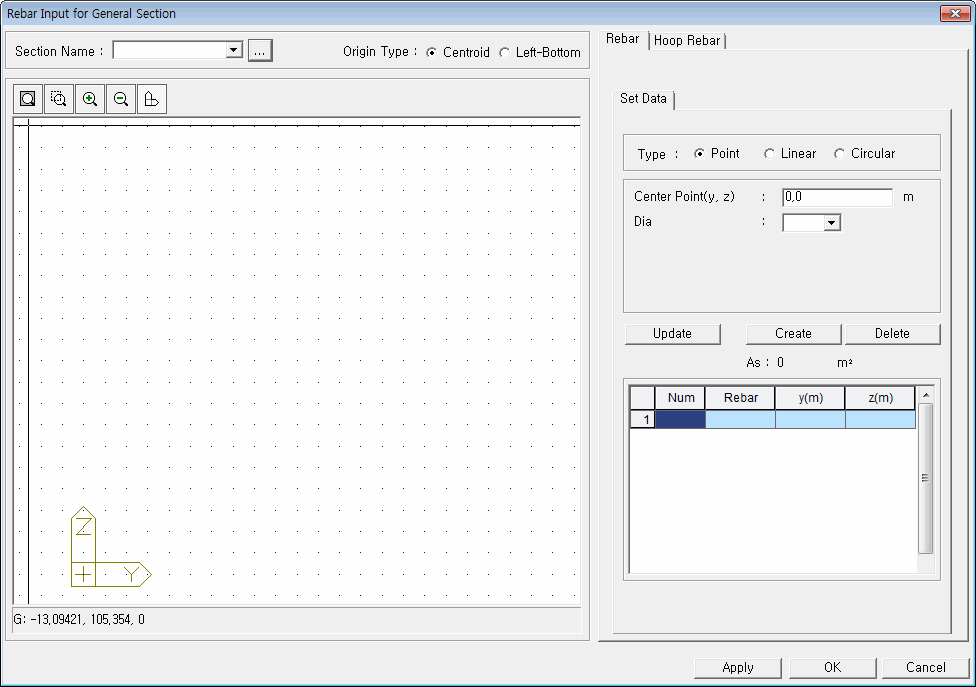 Column General Section Data for Checking
