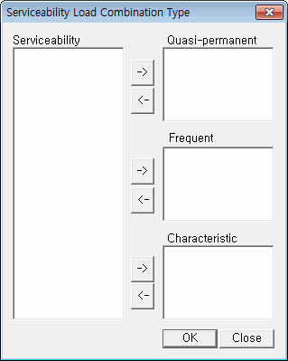 Serviceability Load Combination Type