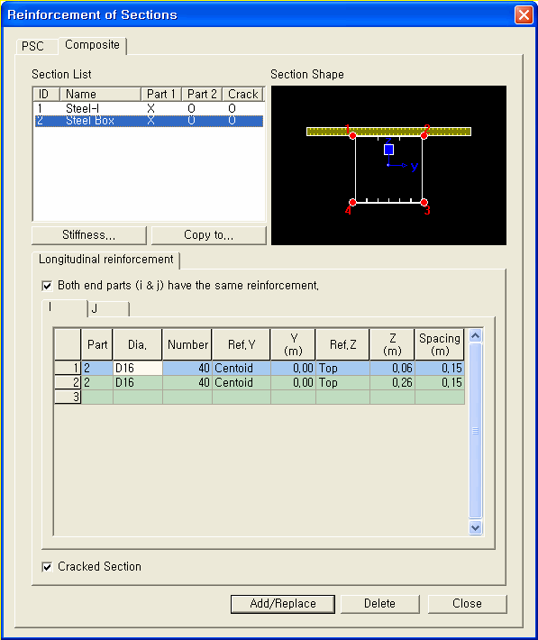 Reinforcement of Section