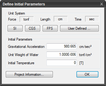 Define Initial Parameters