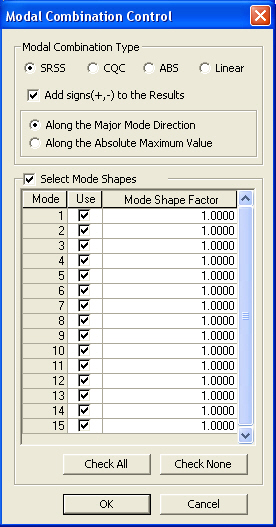 Response Spectrum Load Cases