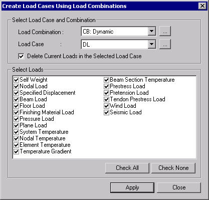 Make Loads by Load Combination